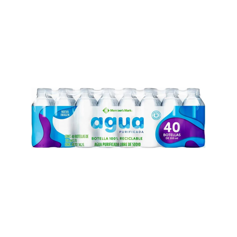 Agua Purificada 355 ml Marca Member's Mark – Stock México