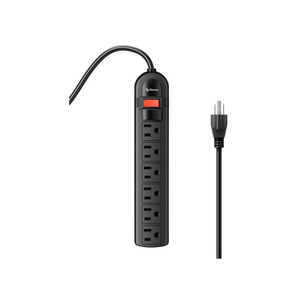 Barra Multicontacto De 6 Tomas 75 cm Marca Steren – Stock México
