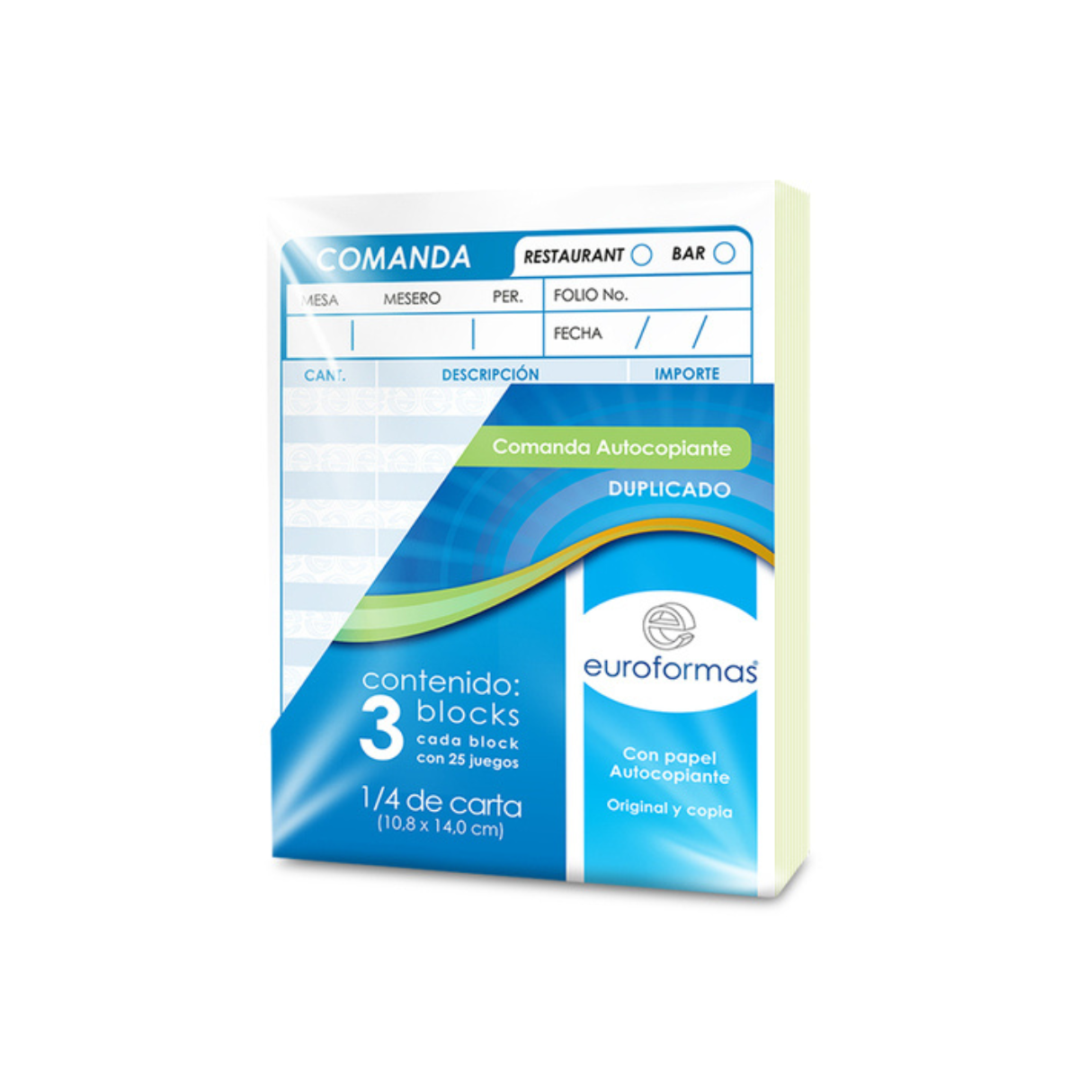 Comanda Auto Copiante Tamaño un Cuarto de Carta Marca Euroformas ...