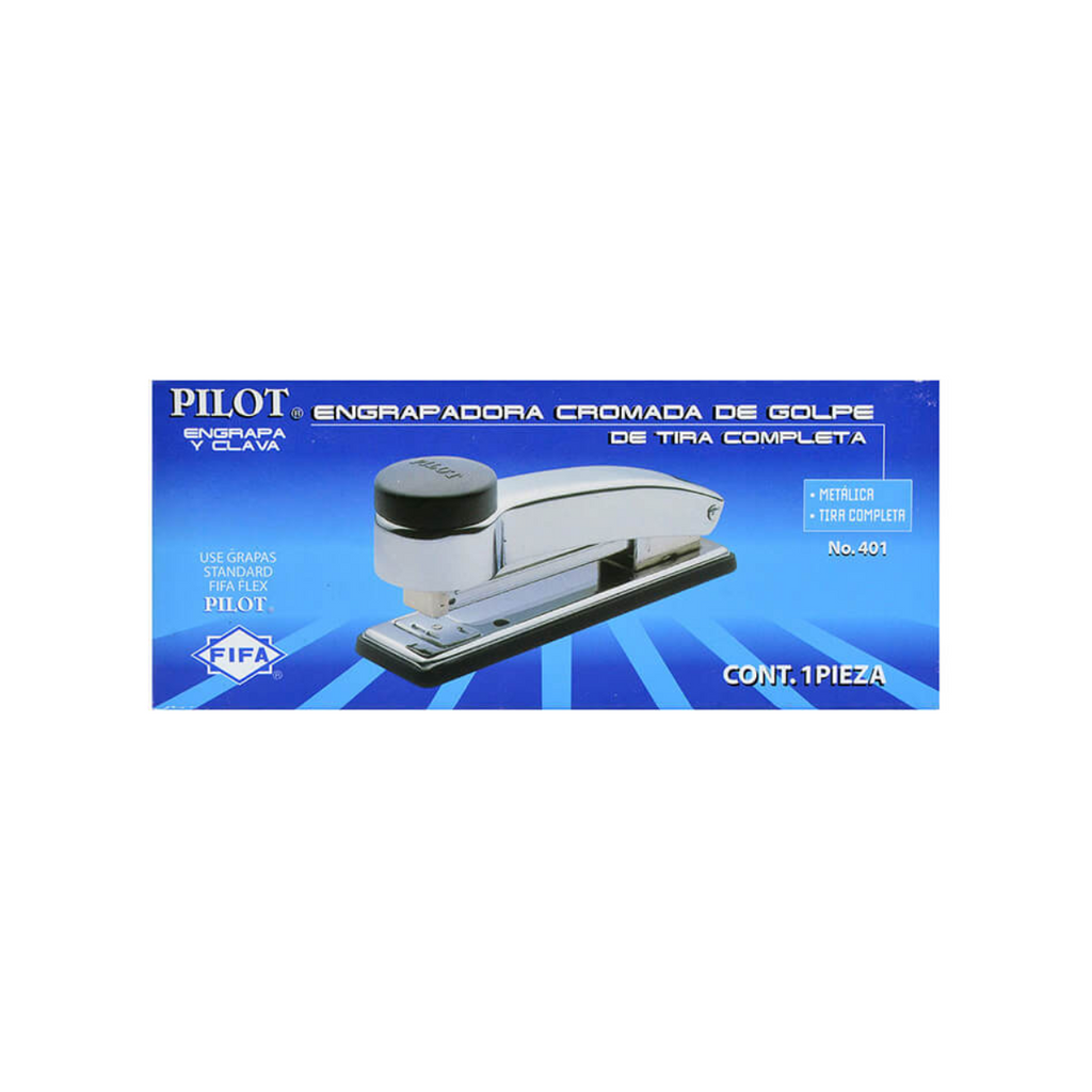Engrapadora de Tira Completa Cromada de Golpe No. 401 Marca Pilot Fifa ...