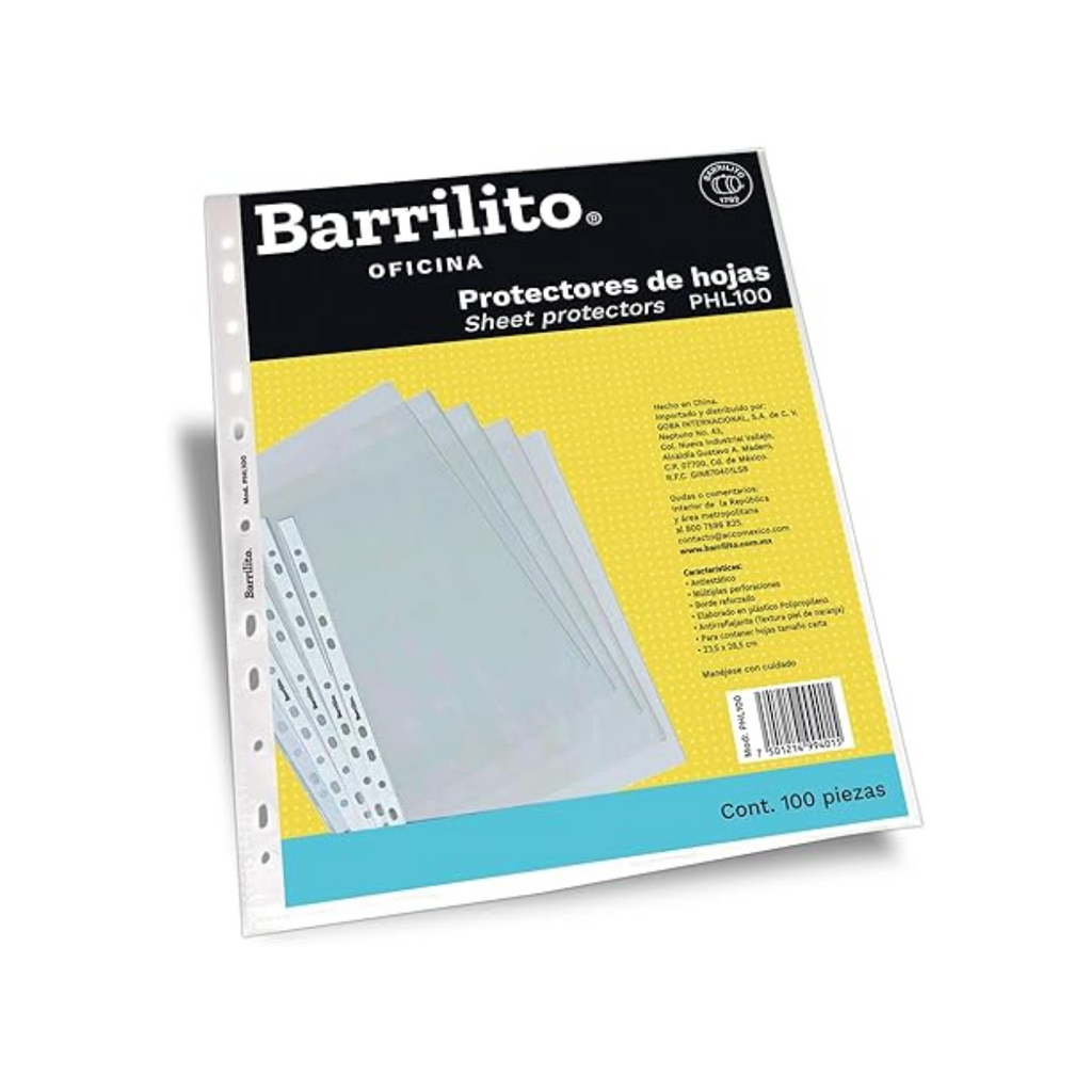 Protectores de Hojas Tamaño Carta Acabado Mate Marca Barrilito – Stock ...